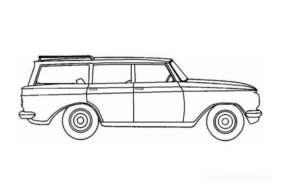 Download drawing 1963 AMC Rambler American 440 4 Door Station Wagon in ...