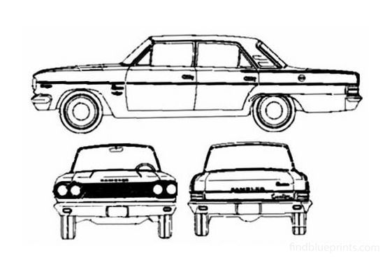 Download drawing 1965 AMC Rambler Classic 330 4 Door Sedan in ai pdf ...