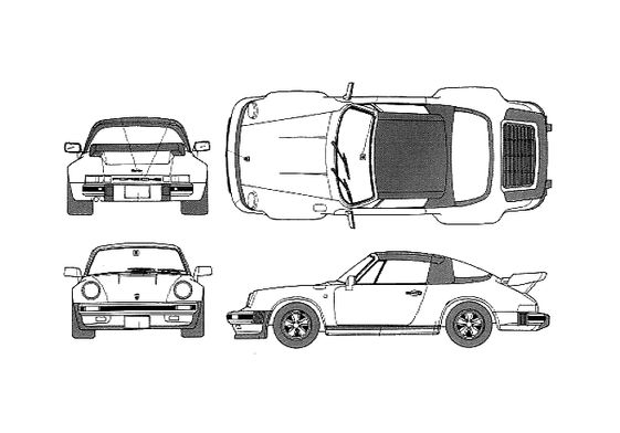Download drawing Porsche 911 (930) Turbo 3.3 Cabriolet 1989 in ai pdf ...