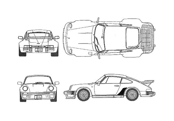Download drawing Porsche 911 (930) Turbo 3.3 Coupe 1989 in ai pdf png ...
