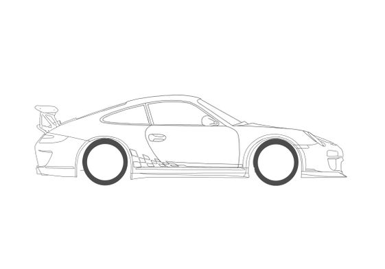 Download drawing Porsche 911 (997) GT3 RS Coupe 2009 in ai pdf png svg ...