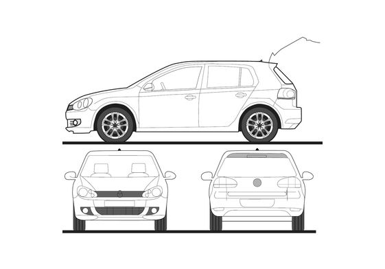 Download drawing Volkswagen Golf VI (Mk6/A6/5K) 5-door Hatchback 2009 ...