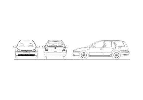 Download drawing Volkswagen Golf IV (Mk4/A4/1J) Variant Wagon 2001 in ...