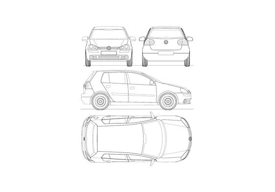 Download drawing Volkswagen Golf V (Mk5/A5/1K) 5-door Hatchback 2004 in ...