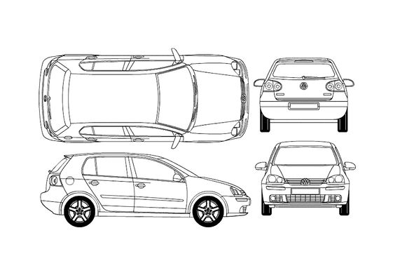 Download drawing Volkswagen Golf V (Mk5/A5/1K) 5-door Hatchback 2005 in ...