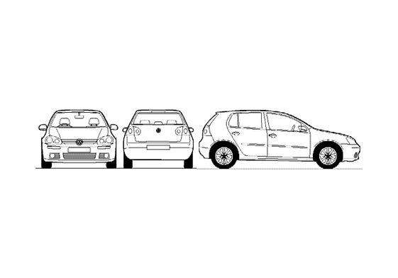 Download drawing Volkswagen Golf V (Mk5/A5/1K) 5-door Hatchback 2008 in ...