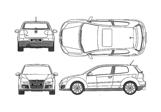 Download drawing Volkswagen Golf V (Mk5/A5/1K) GTI 3-door Hatchback ...