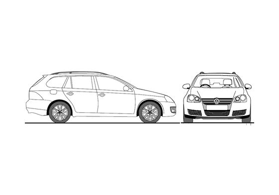 Download drawing Volkswagen Golf V (Mk5/A5/1K) Variant Wagon 2008 in ai ...