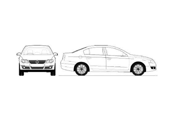 Download drawing Volkswagen Passat VI (B6) Sedan 2007 in ai pdf png svg ...