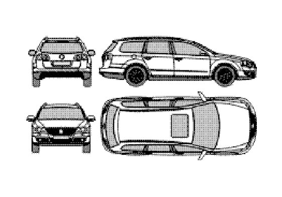 Download drawing Volkswagen Passat VI (Mk6/B6) Variant Wagon 2006 in ai ...
