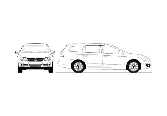 Download drawing Volkswagen Passat VI (Mk6/B6) Variant Wagon 2007 in ai ...