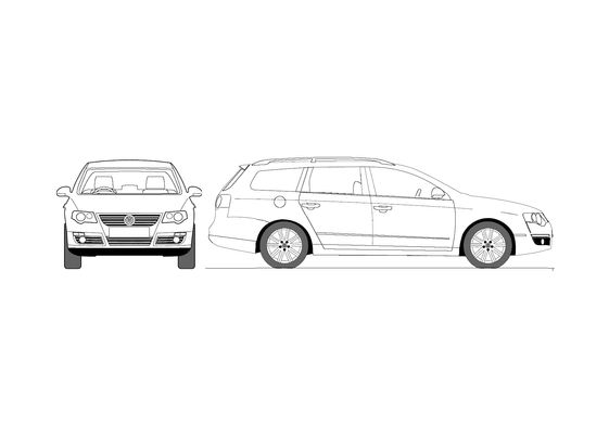 Download drawing Volkswagen Passat VI (Mk6/B6) Variant Wagon 2008 in ai ...