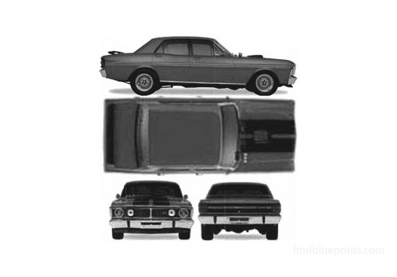 Download drawing Ford Falcon XY GTHO Phase 3 (Australia) Sedan 1973 in ...