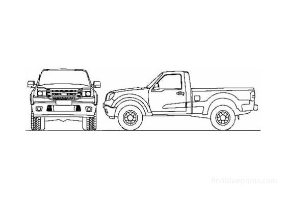 Download drawing Ford Ranger Single Cabine (Brazil) Pick-up 2011 in ai ...