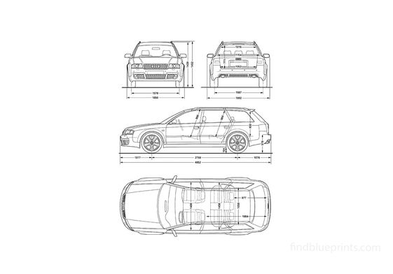 Download drawing Audi RS6 C5 (Typ 4B) Wagon 2002 in ai pdf png svg formats