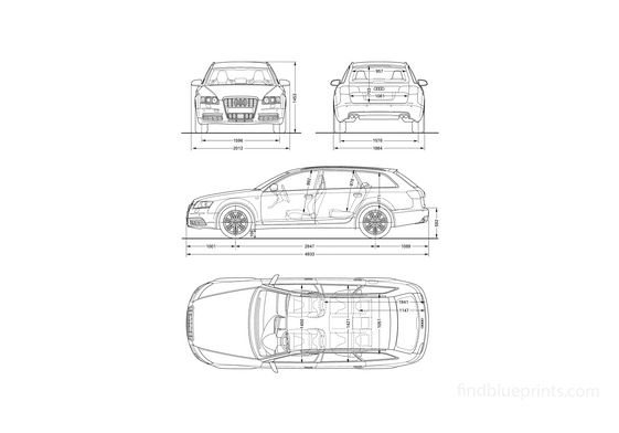 Download drawing Audi RS6 C6 (Typ 4F) Avant Wagon 2008 in ai pdf png ...