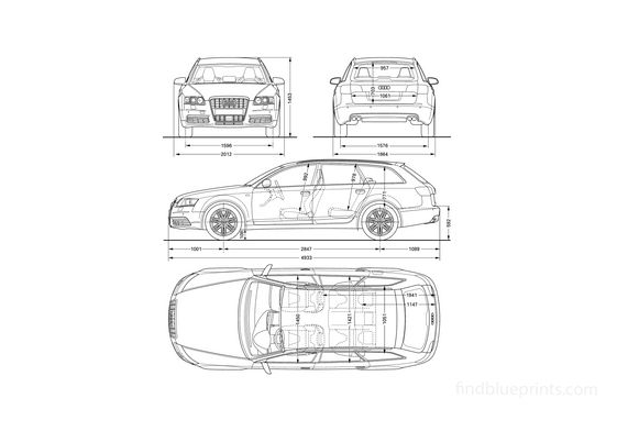Download drawing Audi S6 C6 (Typ 4F) Avant Wagon 2006 in ai pdf png svg ...