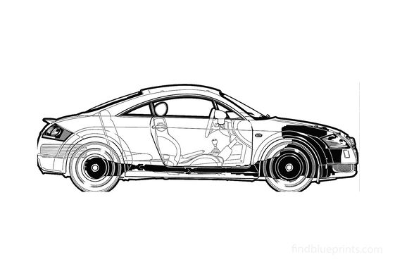 Download drawing Audi TT (Typ 8N) Coupe 2003 in ai pdf png svg formats