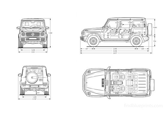 Download drawing MERCEDES BENZ G-CLass (W464) 2018 in ai pdf png svg ...