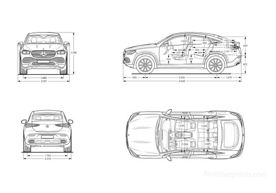 Download drawing MERCEDES BENZ GLE Coupe (C167) 2019 in ai pdf png svg ...