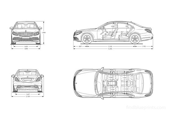Download drawing MERCEDES BENZ S-class (W222) 2017 in ai pdf png svg ...