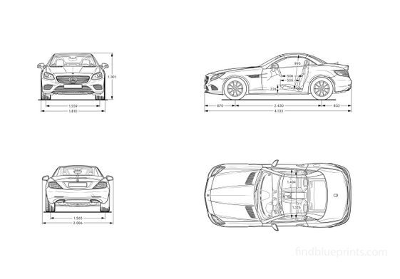 Download drawing MERCEDES BENZ SLC-Class (R172) 2016 in ai pdf png svg ...