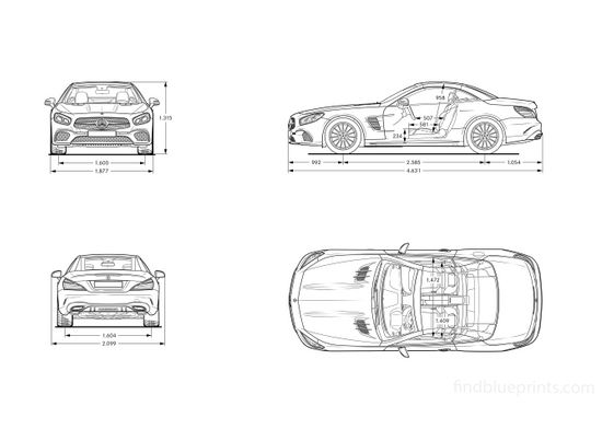 Download drawing MERCEDES BENZ SL-Class (R231) 2016 in ai pdf png svg ...