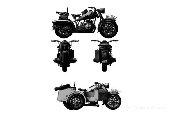 Download drawing BMW R75 (1942) in ai pdf png svg formats