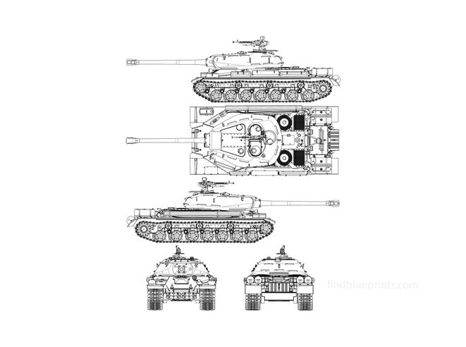 IS 4 (Index GBTU Object 701) 2D drawing (blueprints)