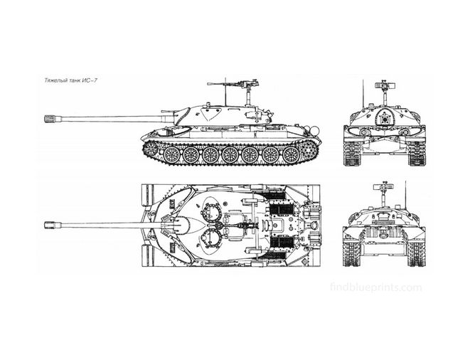 IS 7 (Index GBTU Object 260) 2D drawing (blueprints)